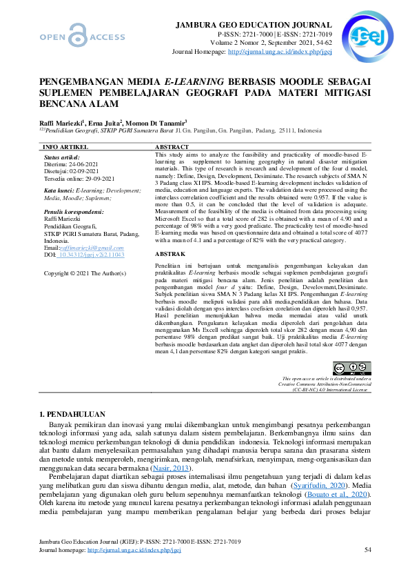 (PDF) Pengembangan Media E-Learning Berbasis LMS Moodle Pada Matakuliah Anatomi Fisiologi ...