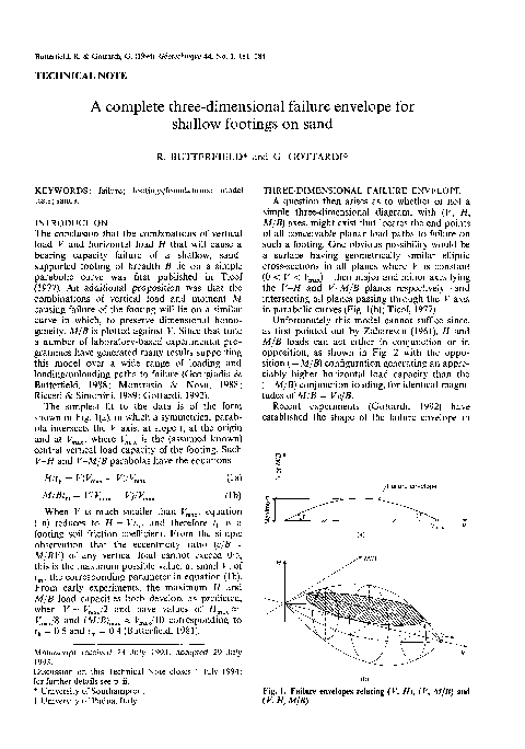 (PDF) A complete three-dimensional failure envelope for shallow ...