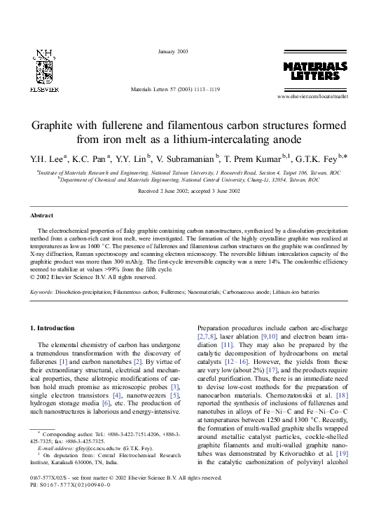 (PDF) Graphite with fullerene and filamentous carbon structures formed from iron melt as a ...