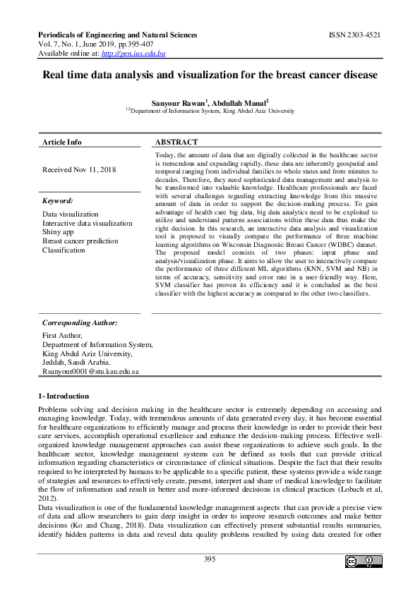 (PDF) Real time data analysis and visualization for the breast cancer ...
