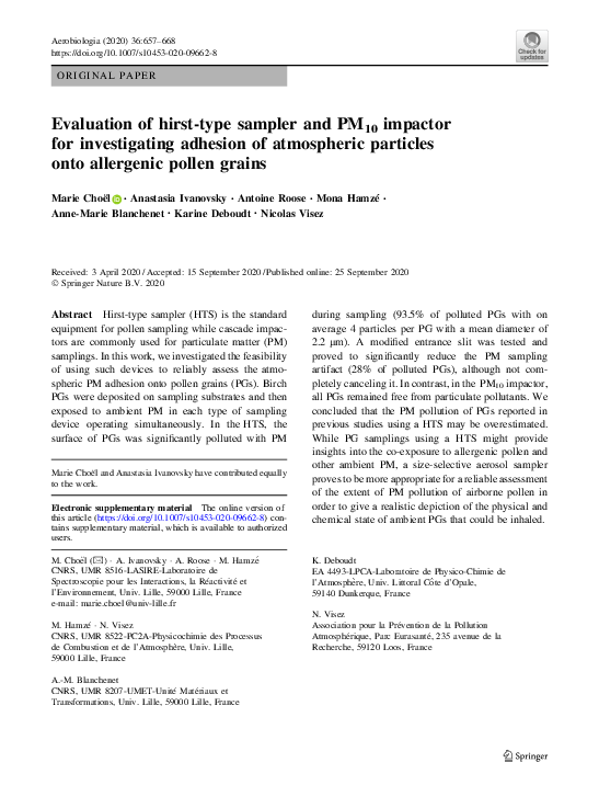 (PDF) Evaluation of hirst-type sampler and PM10 impactor for ...
