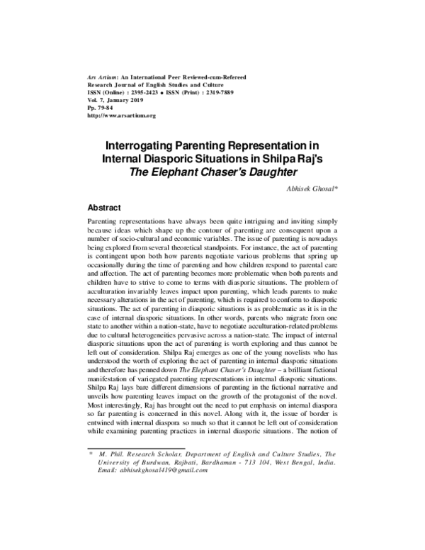 (PDF) Interrogating Parenting Representation in Internal Diasporic ...
