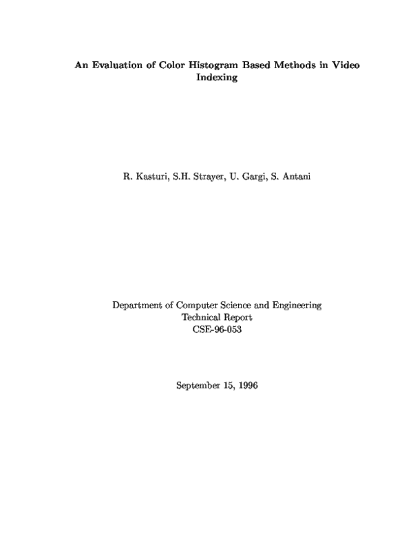 Pdf An Evaluation Of Color Histogram Based Methods In Video Indexing 6064