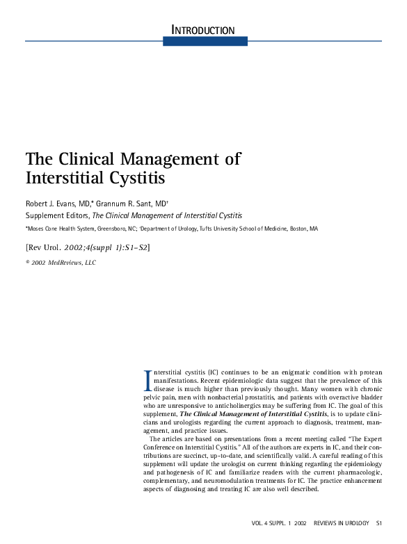 (PDF) The Clinical Management of Interstitial Cystitis