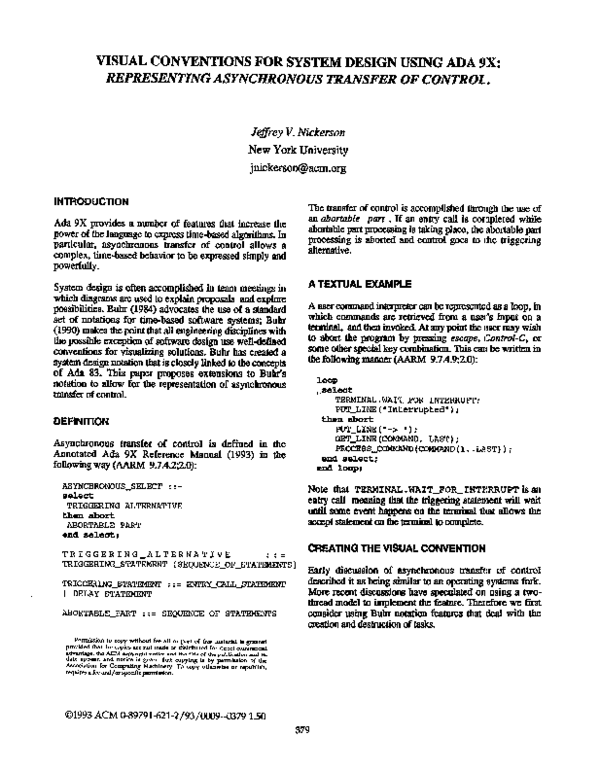 (PDF) Visual conventions for system design using Ada 9X