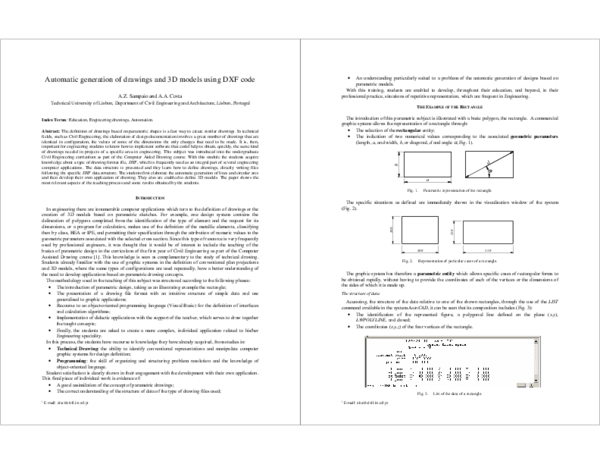 (PDF) Automatic generation of drawings and 3D models using DXF code