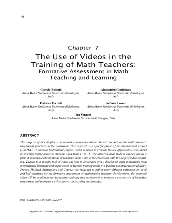 (PDF) The Use of Videos in the Training of Math Teachers