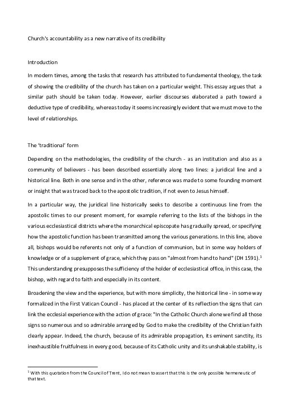 (PDF) Church's accountability as a new narrative of its credibility