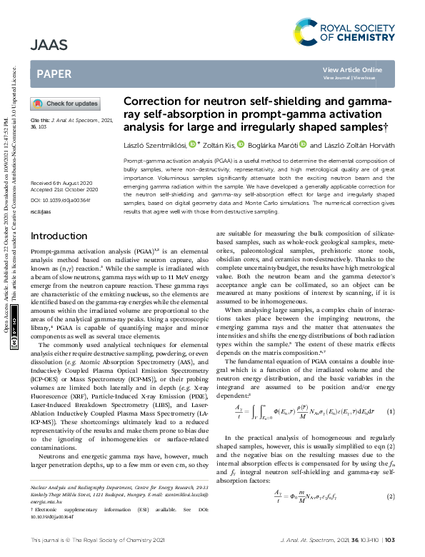 (PDF) Correction for neutron self-shielding and gamma-ray self ...