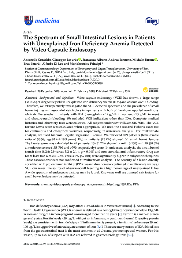 (PDF) The Spectrum of Small Intestinal Lesions in Patients with ...