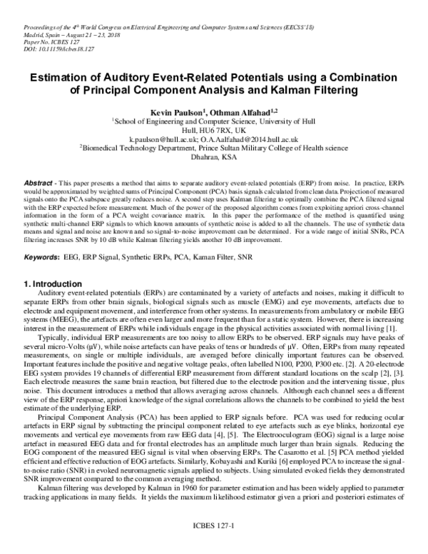 (PDF) Estimation of Auditory Event-Related Potentials using a Combination of Principal Component ...