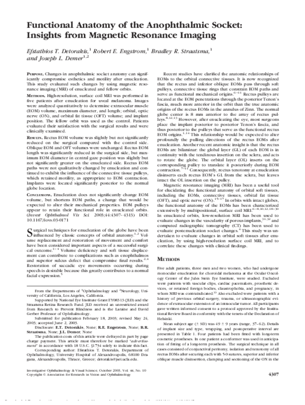 (PDF) Functional Anatomy of the Anophthalmic Socket: Insights from ...
