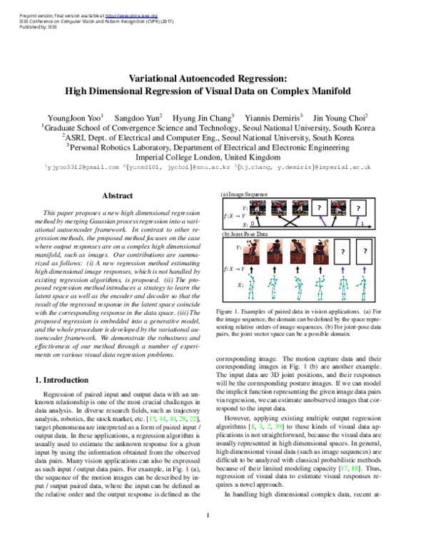 (PDF) Variational Autoencoded Regression: High Dimensional Regression of Visual Data on Complex ...