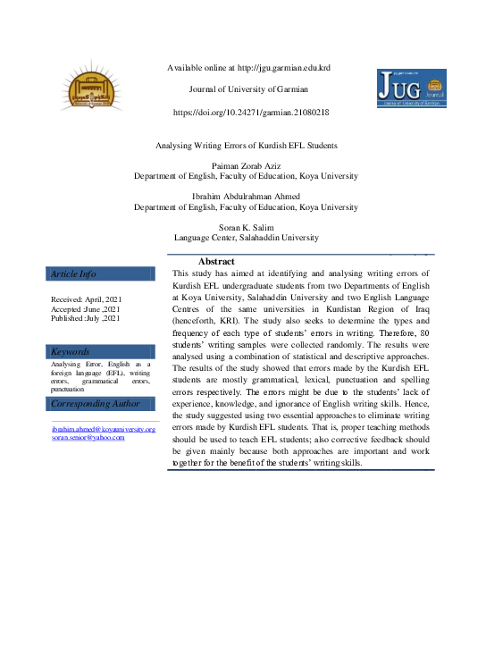 (PDF) Error Analysis Paper