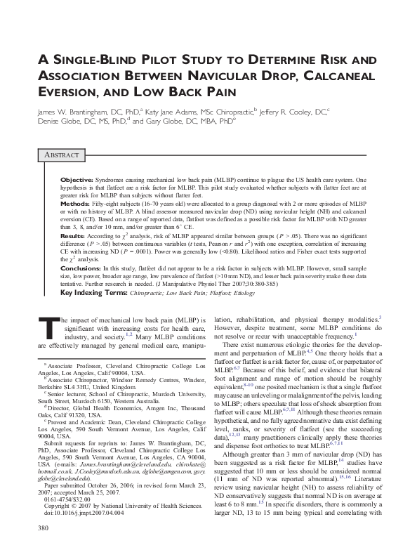 (PDF) A Single-Blind Pilot Study to Determine Risk and Association ...