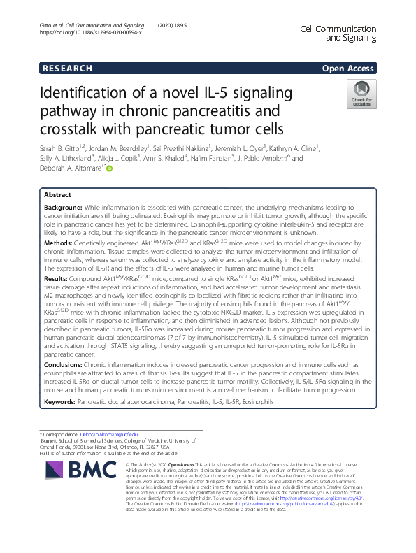 (PDF) Identification of a novel IL-5 signaling pathway in chronic ...