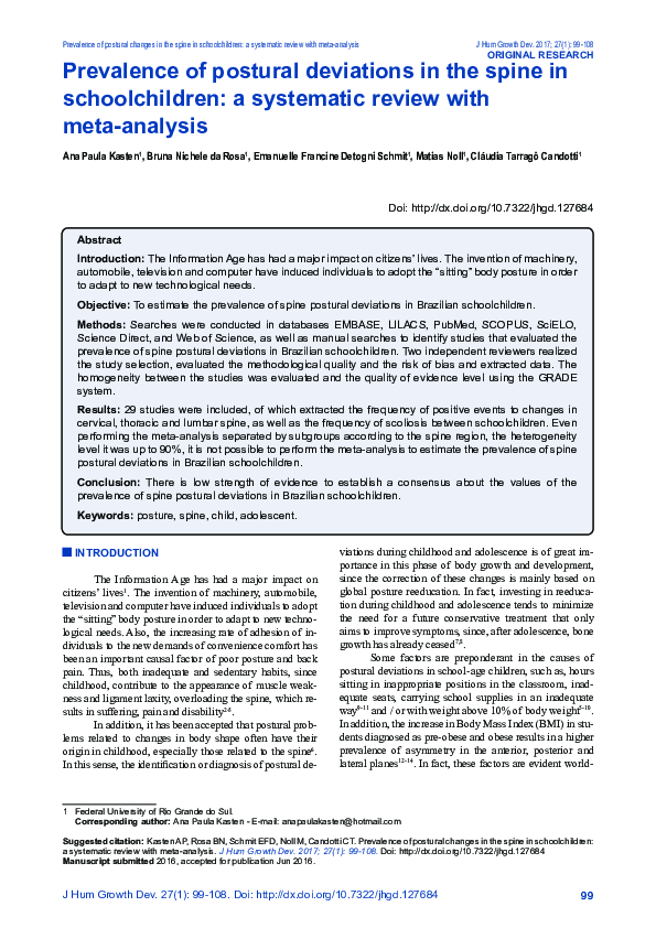 (PDF) Prevalence of postural deviations in the spine in schoolchildren ...