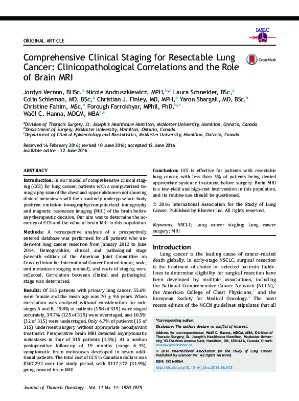 (PDF) Comprehensive Clinical Staging for Resectable Lung Cancer ...