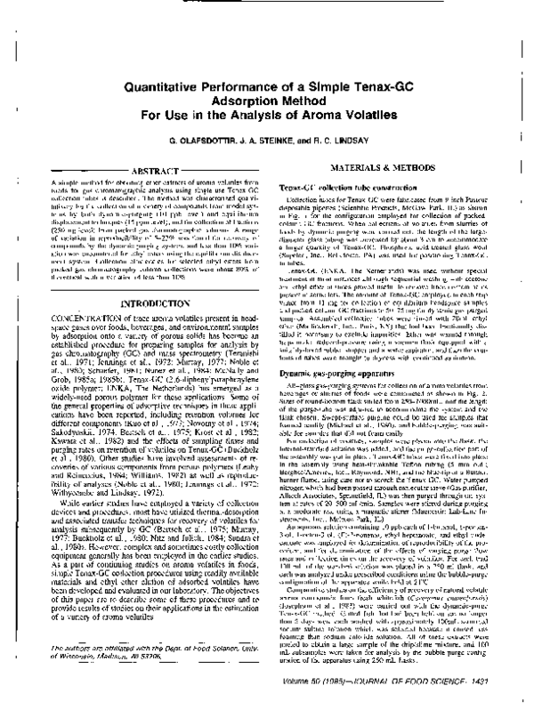 (PDF) Quantitative Performance of a Simple Tenax-GC Adsorption Method ...