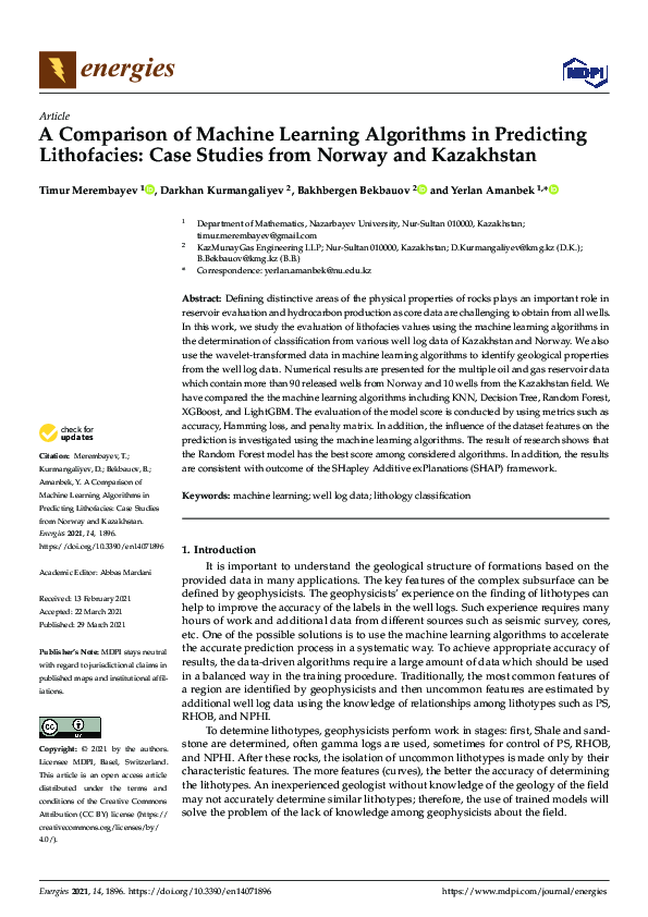 Pdf A Comparison Of Machine Learning Algorithms In Predicting