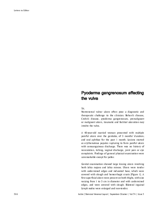(PDF) Pyoderma gangrenosum affecting the vulva
