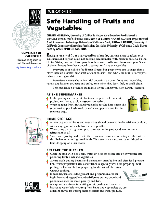 (PDF) Safe Handling of Fruits and Vegetables