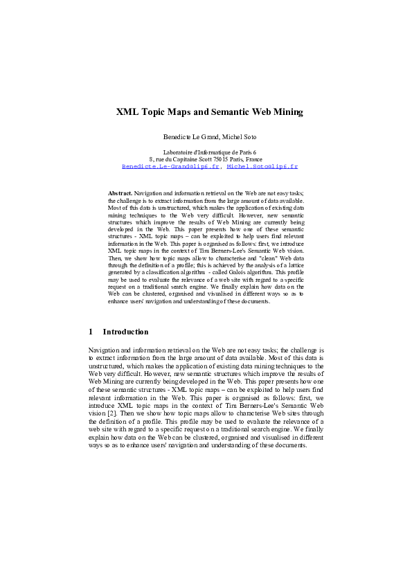 Pdf Xml Topic Maps And Semantic Web Mining