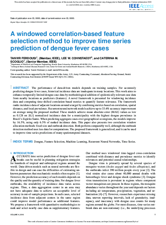 Pdf A Windowed Correlation Based Feature Selection Method To Improve
