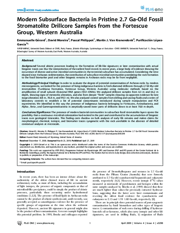(PDF) Modern subsurface bacteria in pristine 2.7 Ga-old fossil ...