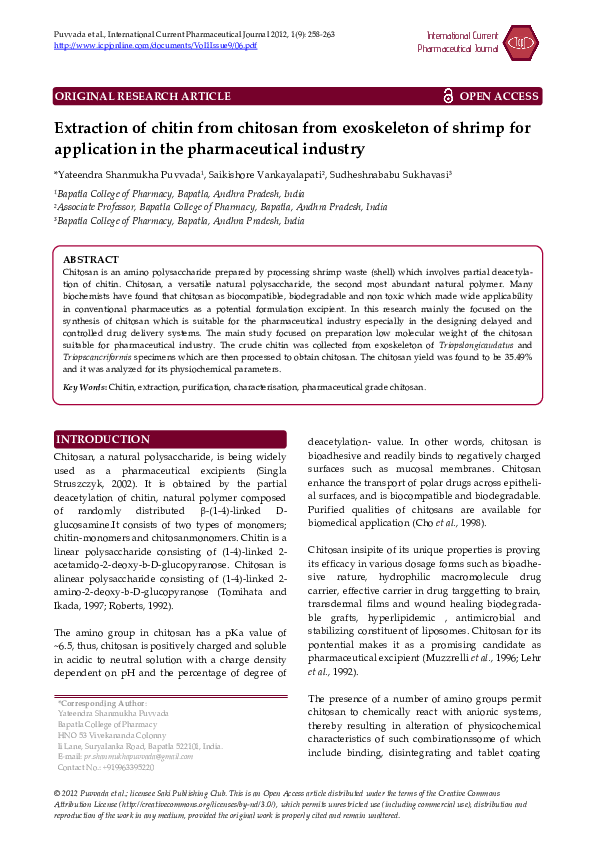 (PDF) Extraction of chitin from chitosan from exoskeleton of shrimp for ...