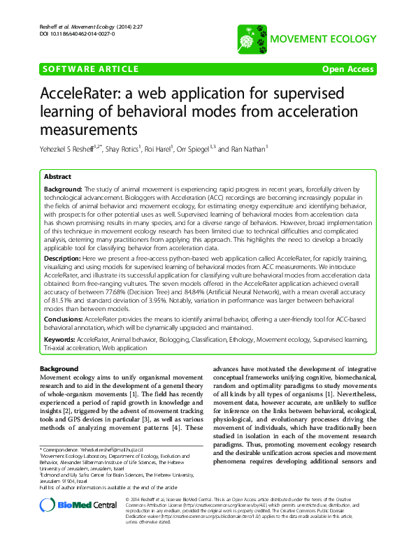 (PDF) AcceleRater: a web application for supervised learning of behavioral modes from ...