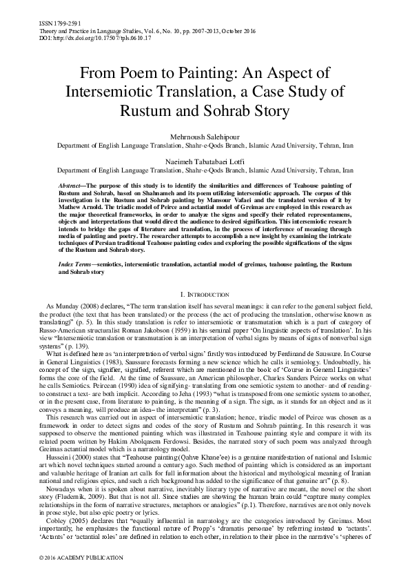 From Poem to Painting: An Aspect of Intersemiotic Translation, a Case ...