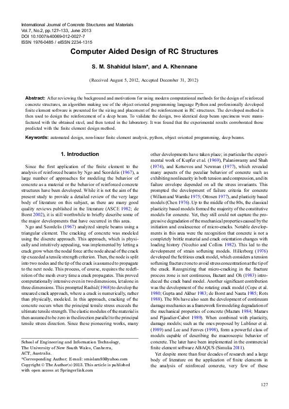 (PDF) Computer Aided Design of RC Structures