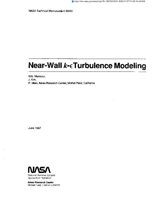 (PDF) Near-wall k-epsilon turbulence modeling