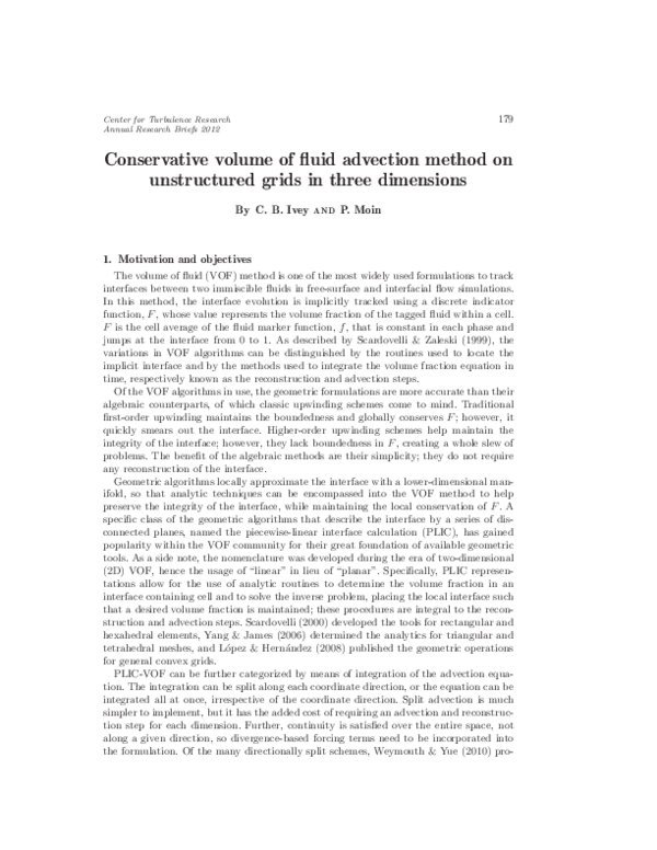 (PDF) Conservative volume of fluid advection method on unstructured grids in three dimensions