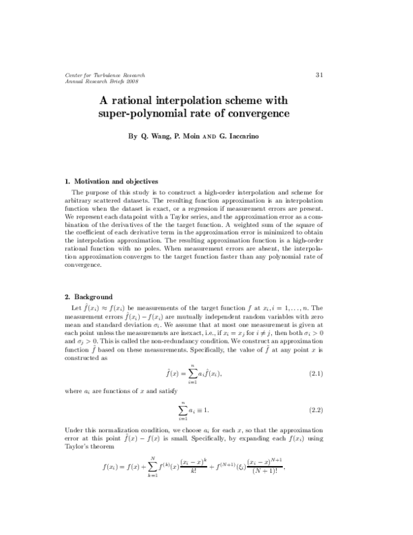 (PDF) A Rational Interpolation Scheme with Superpolynomial Rate of ...