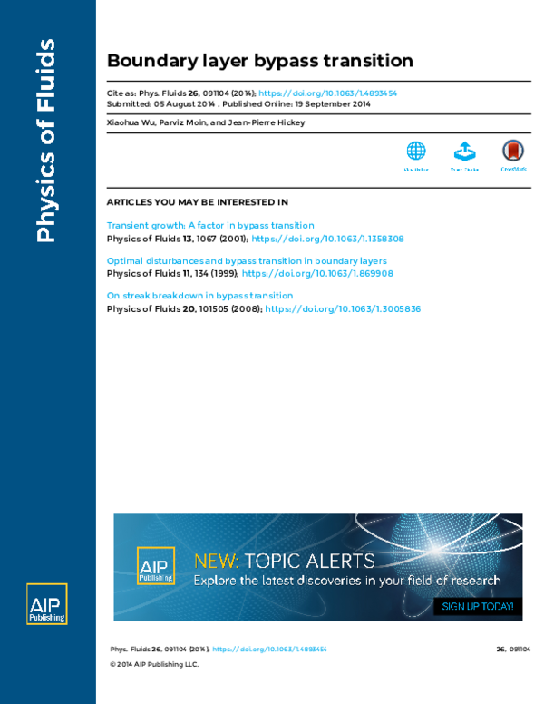 (PDF) Boundary layer bypass transition