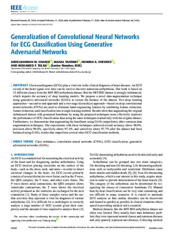 (PDF) Generalization of Convolutional Neural Networks for ECG ...