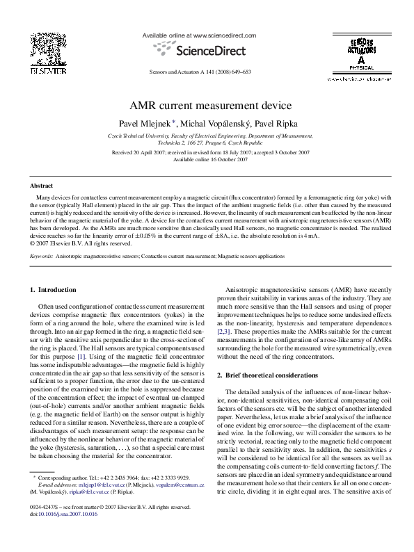 (PDF) AMR current measurement device