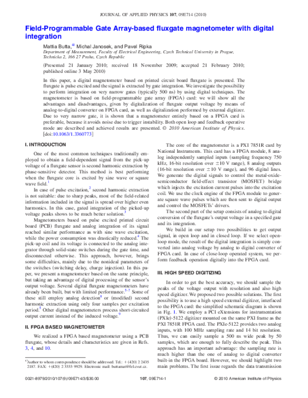 (PDF) Field-Programmable Gate Array-based fluxgate magnetometer with digital integration