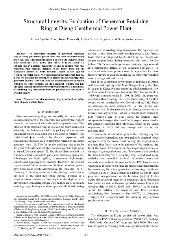 (PDF) Structural Integrity Evaluation of Generator Retaining Ring at ...
