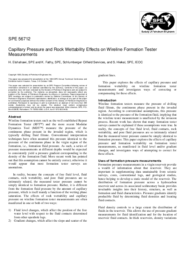 (PDF) Capillary Pressure and Rock Wettability Effects on Wireline ...