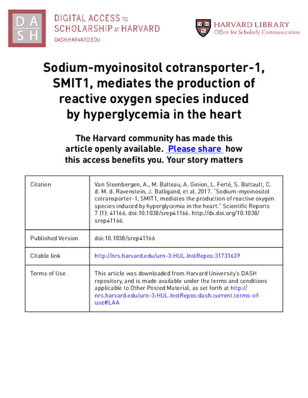 (PDF) Sodium-myoinositol cotransporter-1, SMIT1, mediates the ...