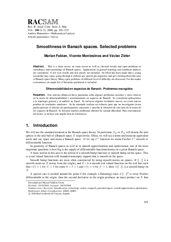 Pdf Smoothness In Banach Spaces Selected Problems