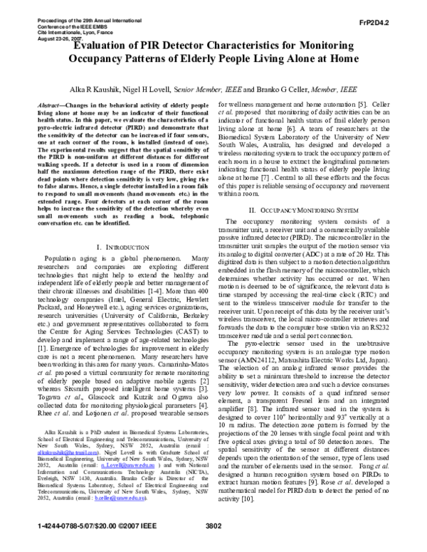 (PDF) Evaluation of PIR detector characteristics for monitoring ...