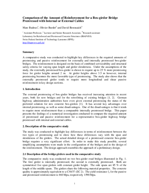 (PDF) Comparison of the amount of reinforcement for a box-girder bridge ...
