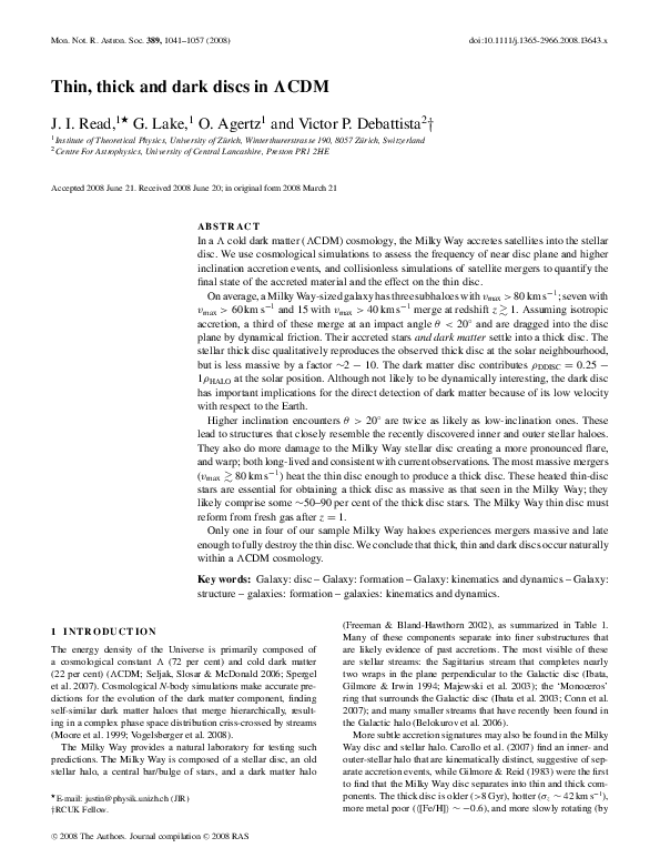 (PDF) Thin, thick and dark discs in ΛCDM