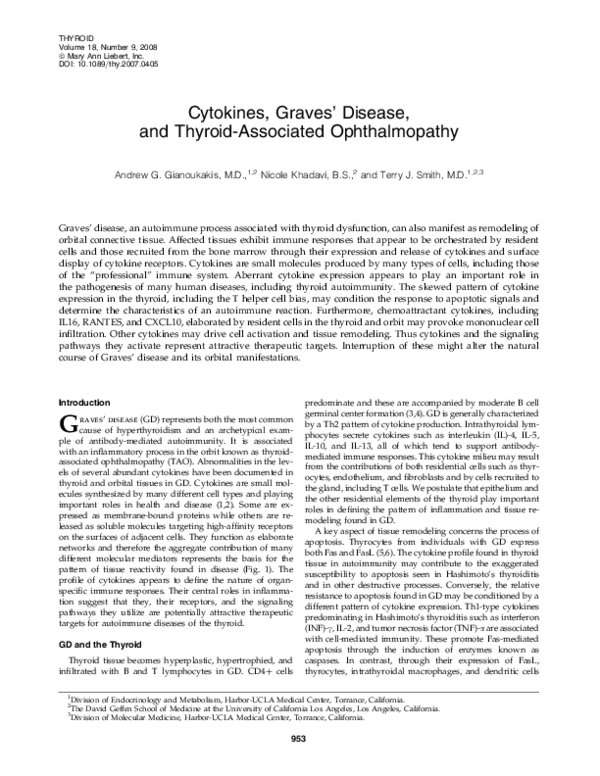 (PDF) Cytokines, Graves' Disease, and Thyroid-Associated Ophthalmopathy
