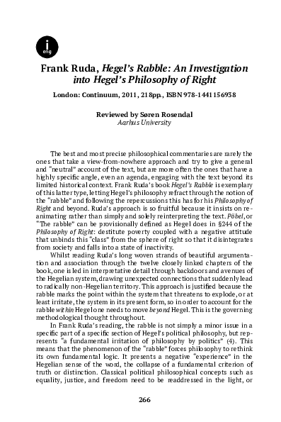 (PDF) On Frank Ruda, Hegel’s Rabble: An Investigation into Hegel’s ...