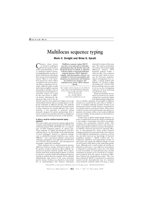 (PDF) Multilocus sequence typing